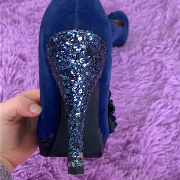 Daytrip | Shoes | Royal Blue Glitter Heels | Poshmark